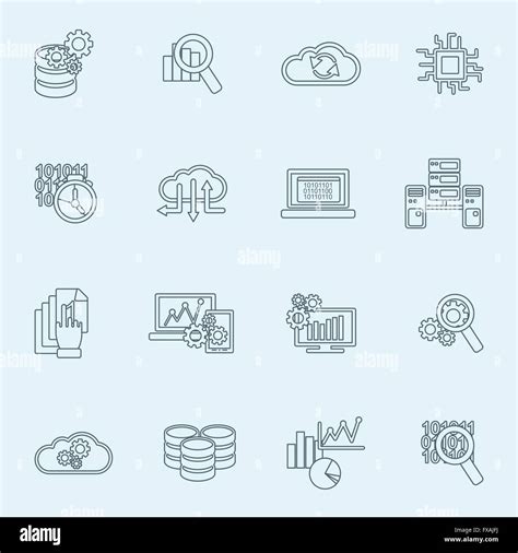 database analytics icons outline stock vector image and art alamy