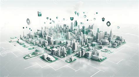 Data Streams And Connectivity In Urban Planning And Smart Cityscape With Interactive Data Nodes