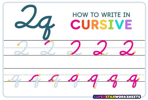 Cursive Q Superstar Worksheets