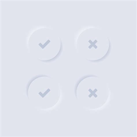 premium vector cross and check mark button in neumorphism app style
