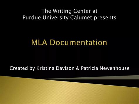 Mla Documentation Ppt