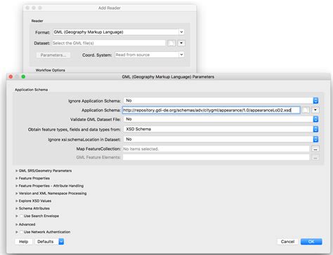 how can i add a lod2 gml dataset into fme workbench to convert it to