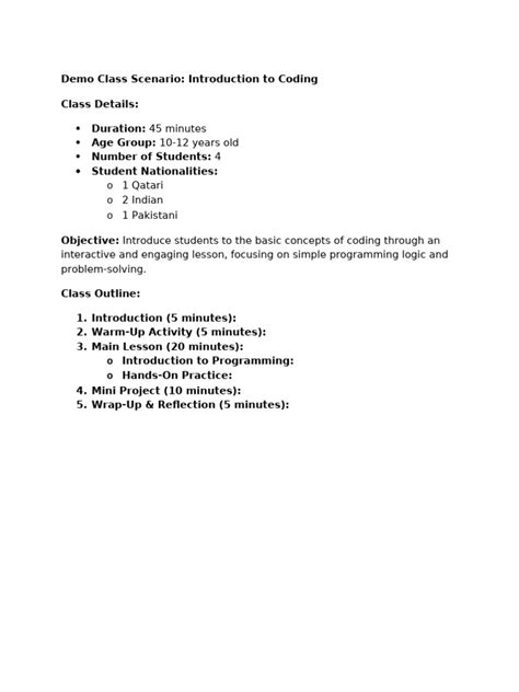 Demo Class Pdf
