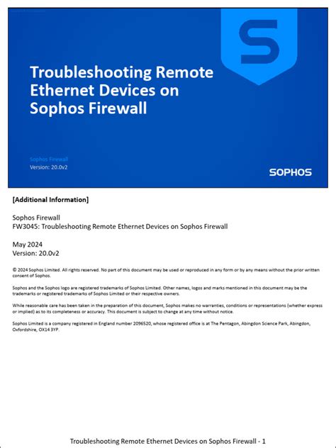 fw3045 20 0v2 troubleshooting remote ethernet devices on sophos firewall pdf port computer
