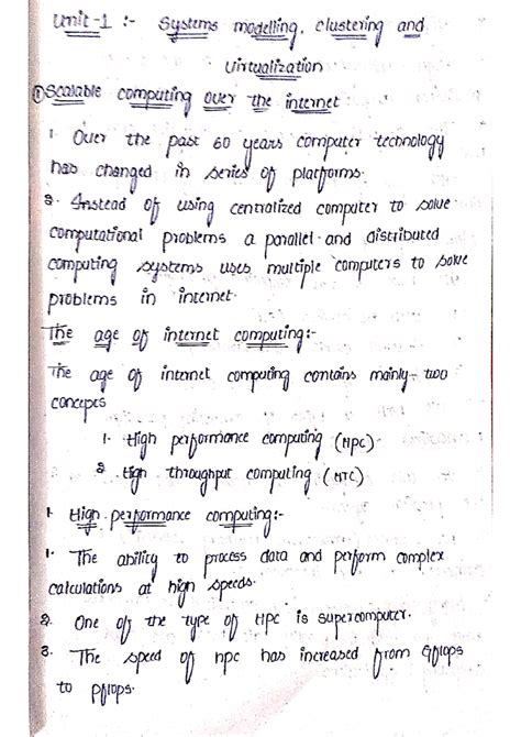 Cloud Computing Unit 1 Unit Systems Modelling Clustering And
