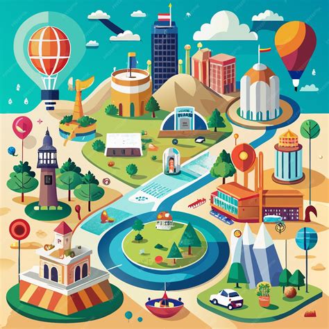 Puntos De Interés Ilustración De Arte Vectorial Vector Premium