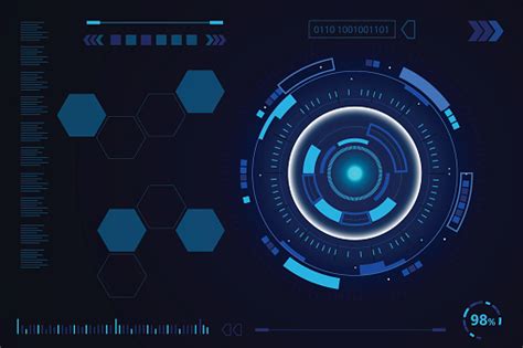 Sci Fi 미래의 사용자 인터페이스 Hud 기술 추상 배경 벡터 일러스트 레이 션 0명에 대한 스톡 벡터 아트 및 기타 이미지