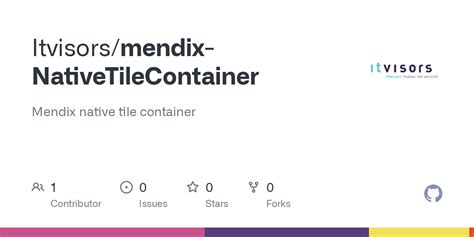 GitHub Itvisors Mendix NativeTileContainer Mendix Native Tile Container