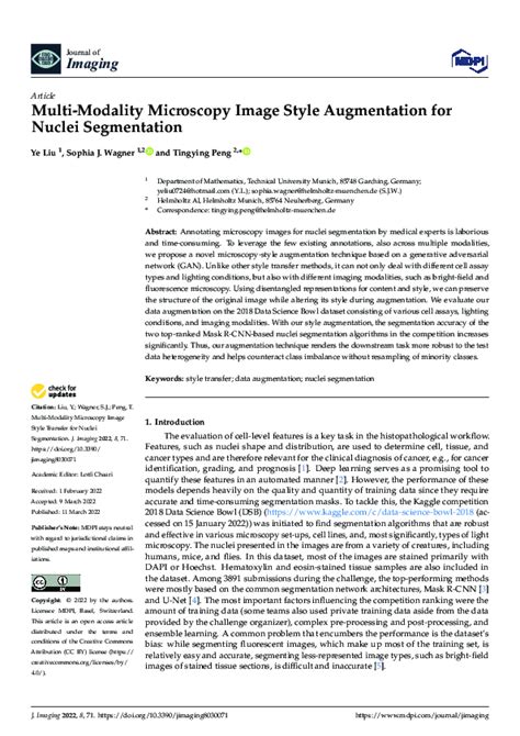 pdf multi modality microscopy image style augmentation for nuclei