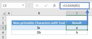 Excel CLEAN Function Clean Text Characters