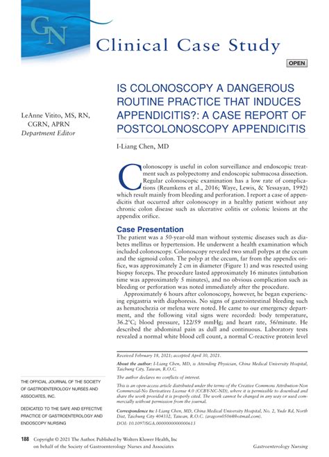 Pdf Is Colonoscopy A Dangerous Routine Practice That Induces Appendicitis A Case Report Of
