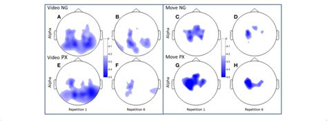 Topographical Plots Of Erd Alpha Band Scalp Plots Are Shown For Ng