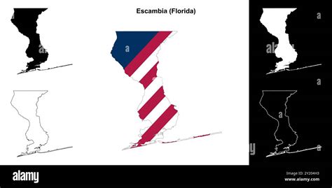 Escambia County Florida Outline Map Set Stock Vector Image And Art Alamy