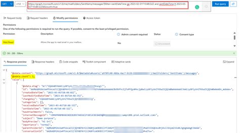 Graph Api Get Count For Mailfolder Sent Items Stack Overflow
