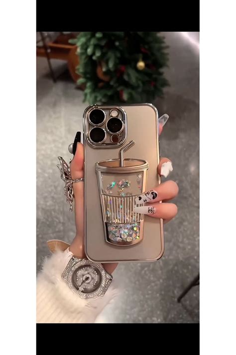 Aksesuarkolic Iphone 15 Pro Uyumlu Bardağı Figürlü Sulu Kenarları Renkli Şeffaf Elit Silikon