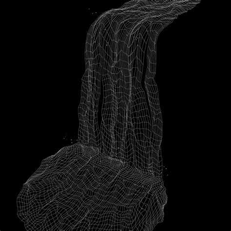 3d Model Waterfall Animated Looping Vr Ar Low Poly Cgtrader