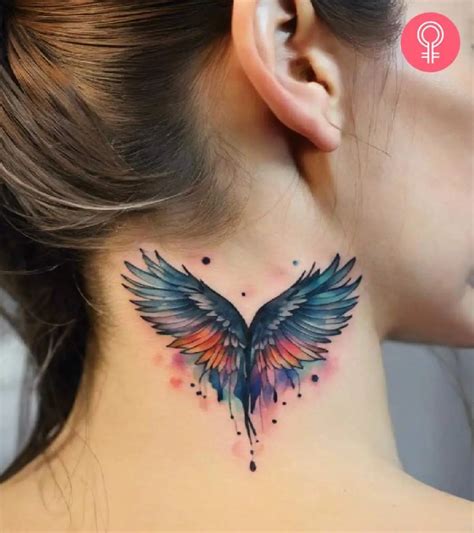 Colored Angel Wings Tattoo