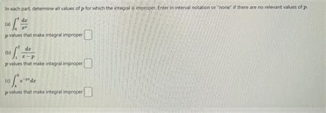 solved in each part determine all values of p for which the