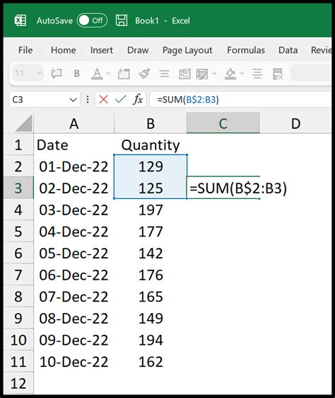 Calculate The Cumulative Sum Of Values Excel Formula