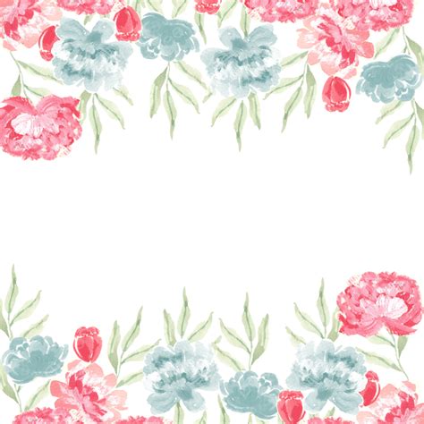 빨간색과 파란색 장미 손으로 그린 프레임 혼례 꽃무늬 장미 Png 일러스트 및 Psd 이미지 무료 다운로드 Pngtree