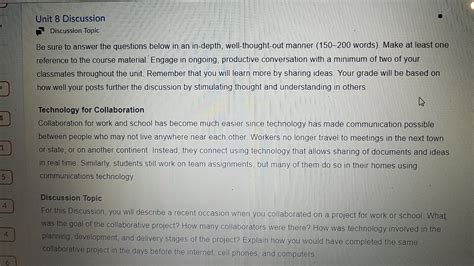 Unit 8 Discussion Discussion Topic Be Sure To Answer