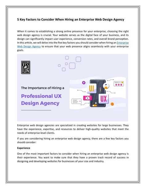 Ppt 5 Key Factors To Consider When Hiring An Enterprise Web Design