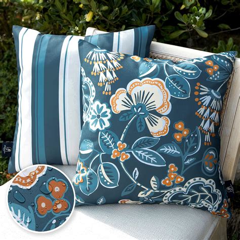 Qahing Pack Of 4 Fall Outdoor Waterproof Pillow Covers
