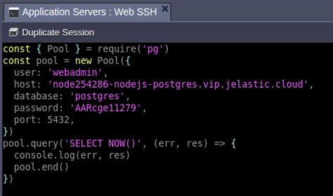 How To Connect PostgreSQL With Node Js Application Virtuozzo