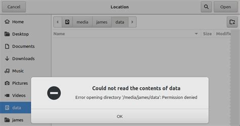 Error Opening Directory Permission Denied When Selecting Download Location In Chromium And