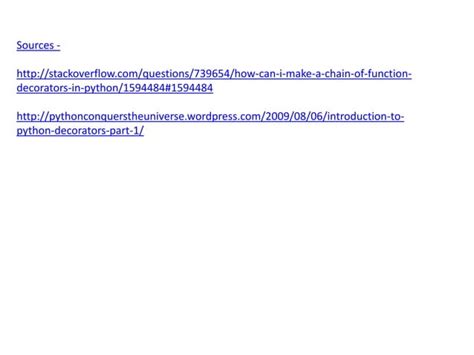 Advanced Python Decorators Pptx Programming Languages Computing