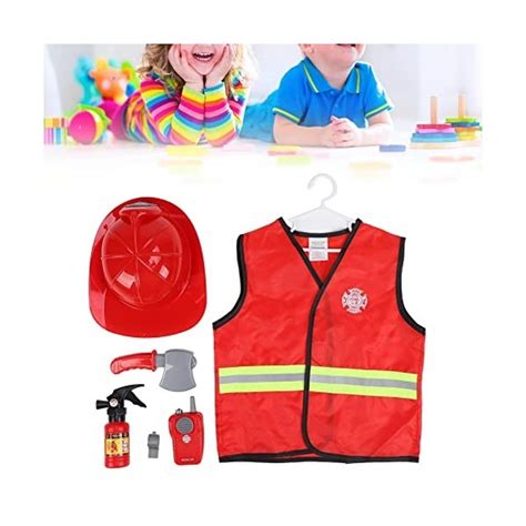 Qcwwy Costume De Pompier Jeu Dhabillage De Rôle De Pompier Pour Enf