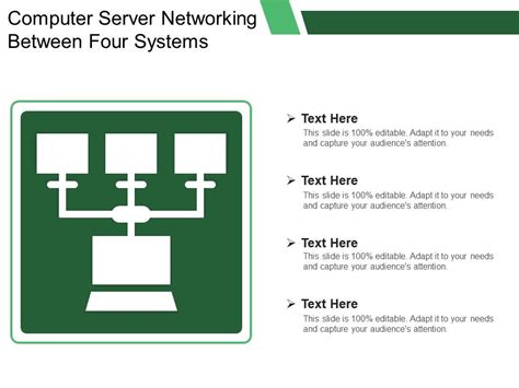 Computer Server Networking Between Four Systems Powerpoint Slide