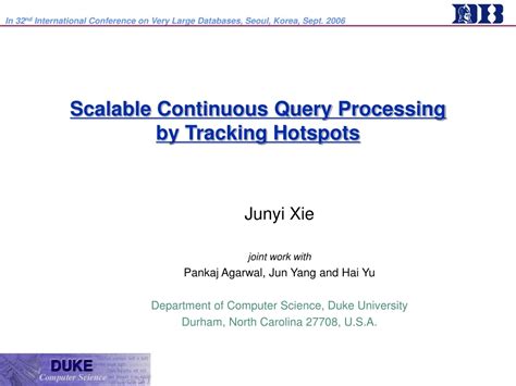 Ppt Scalable Continuous Query Processing By Tracking Hotspots