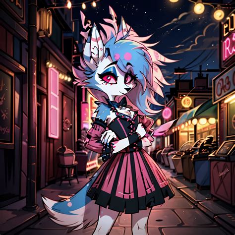 A Cartoon Picture Of A Girl In A Dress And A Cat Ears Seaart Ai