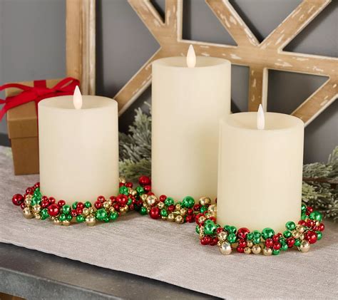 As Is Set Of 3 High Gloss Multi Colored Candle Rings By Valerie
