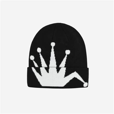 스투시 크라운 자카드 커프 비니 블랙 Stussy Kream