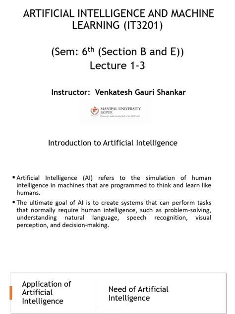 aiml lecture 1 3 pdf artificial intelligence intelligence ai