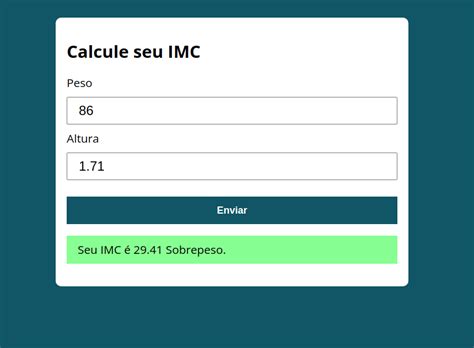 Github Andreknapikcalculadoraimc Exercício De Aprendizado Do Curso