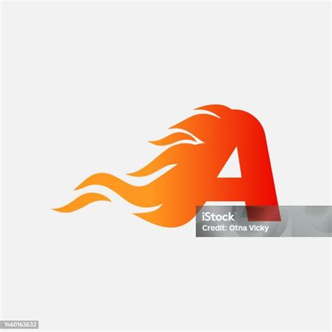 Template Logo Huruf A Dengan Api Yang Menyala Mudah Dibuat Dan Cocok