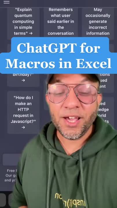 Adnan Hashmi On Linkedin Macros In Excel Using Chatgpt