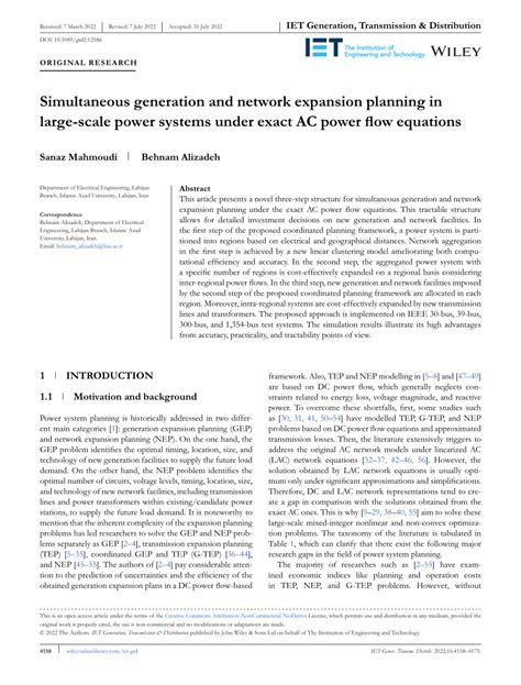 pdf simultaneous generation and network expansion planning in large
