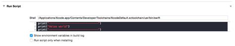 In Xcode 62 How Do You Add A Run Script Build Phase That Runs A Swift