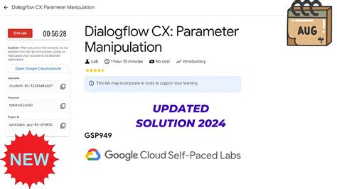 Dialogflow Cx Parameter Manipulation 2024 Gsp949 Qwiklabs