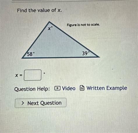 Solved Find The Value Of X X Question Help VideoWritten Chegg Com