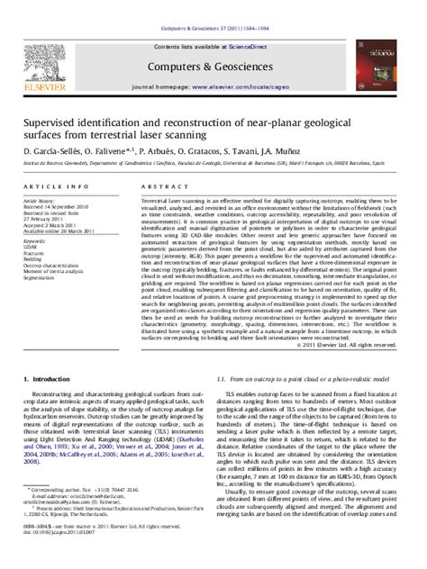 Pdf Supervised Identification And Reconstruction Of Near Planar Geological Surfaces From