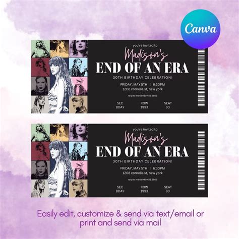 Taylor Swift Invitation Template Free Templates Hexagon