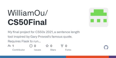 GitHub WilliamOu CS50Final My Final Project For CS50x 2021 A Sentence Length Tool Inspired