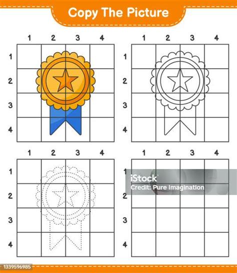 그림을 복사하여 그리드 라인을 사용하여 트로피 그림을 복사합니다 교육 어린이 게임 인쇄 워크 시트 벡터 일러스트레이션 0명에 대한 스톡 벡터 아트 및 기타 이미지 Istock