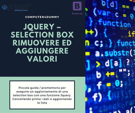Jquery Selection Box Rimuovere Ed Aggiungere Valori Computer 4 Dummy