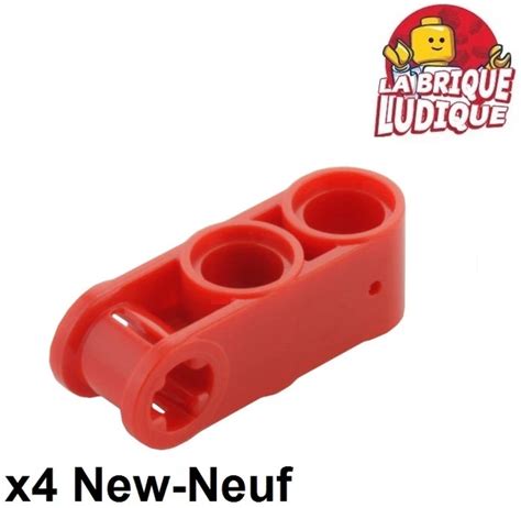 Lego Technic 4x Axle Pin Connector Perpendicular 3l 2 Holes Red Red